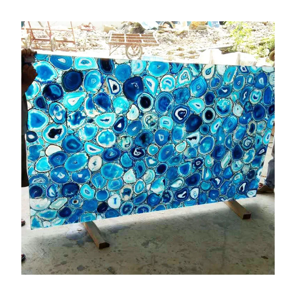 High End Building Material Blue Agate Marble Slab Wall Panel - Buy High ...