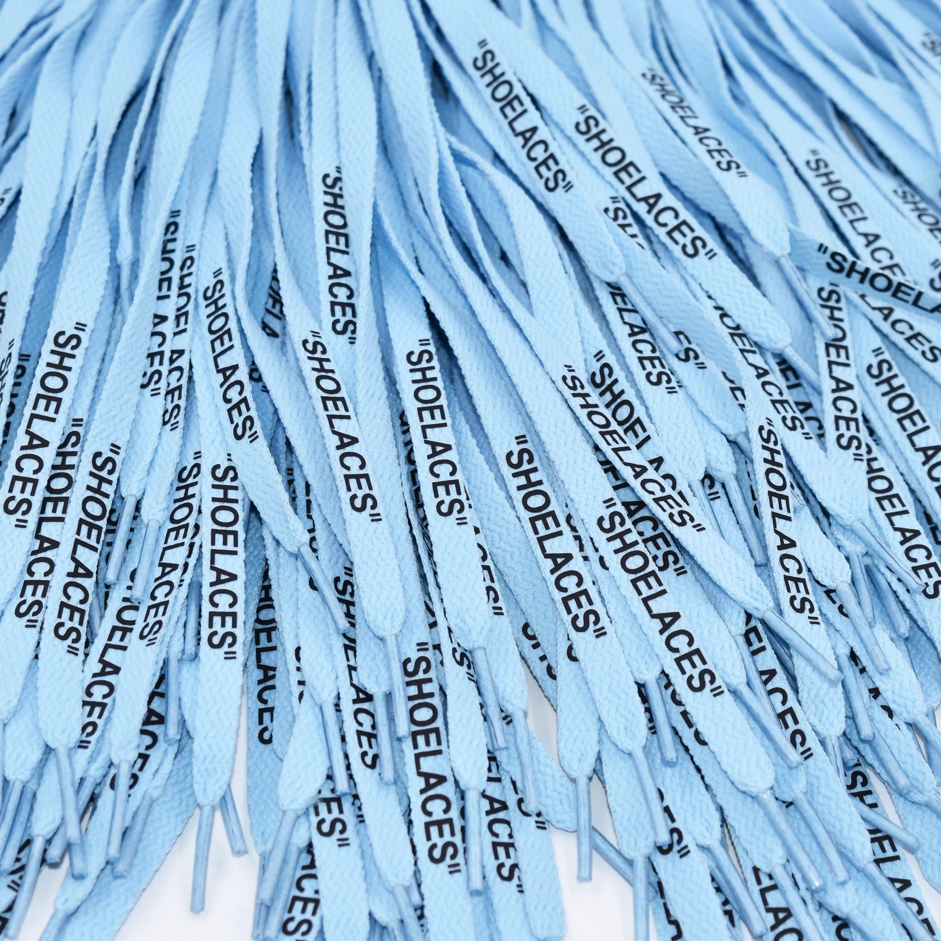 Custom Text Printed Shoe Laces Swap Font Flat Cotton Polyester Design ...