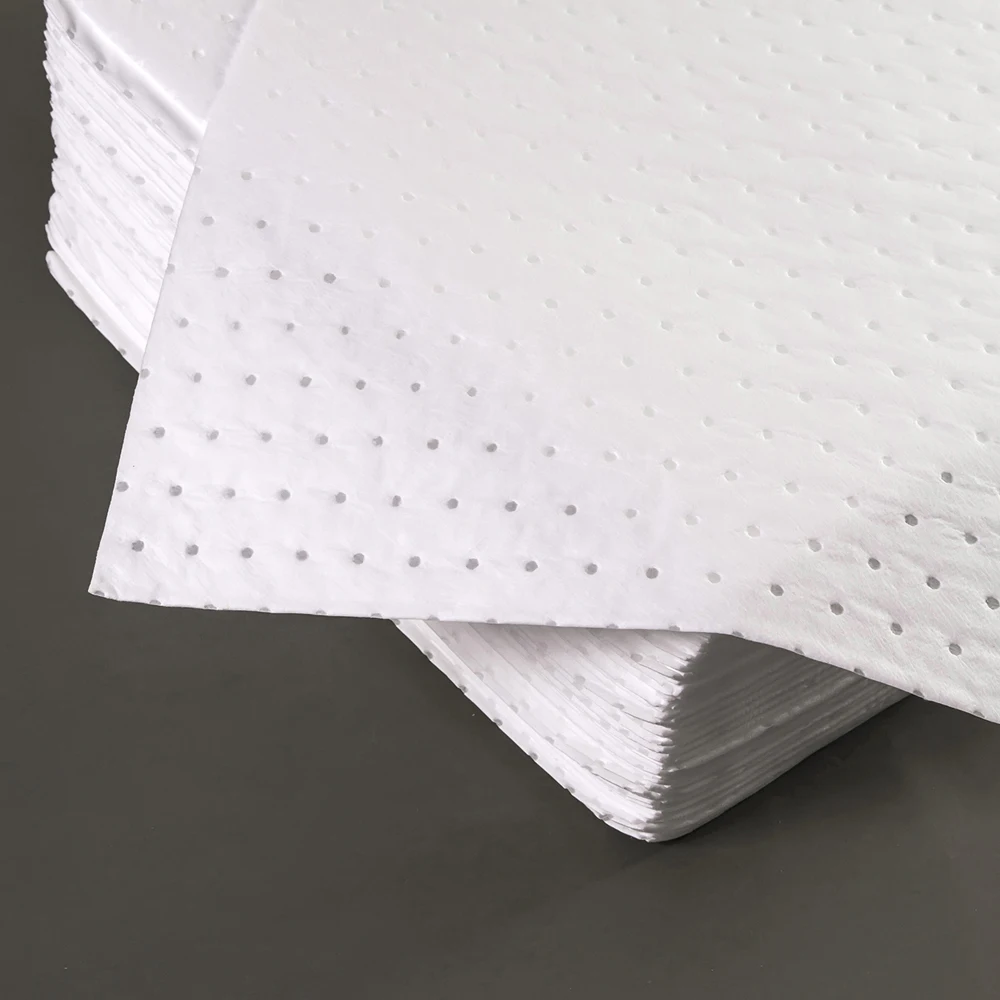 200gsm White Oil Absorbent Sheets - High Capacity & Speed