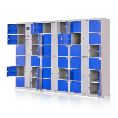 24 Door Electronic Locker Supermarket Barcode Locker Pin Code Steel ...