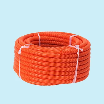 25mm Pvc Corrugated Conduit,Orange Plastic Pipe Electric Tube Flexible ...