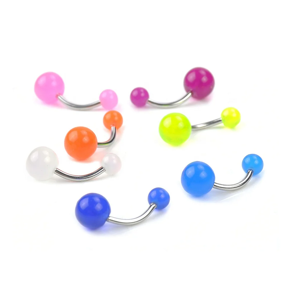 Glow In The Dark Belly Button Rings Acrylic Navel Piercing Glow in the ...