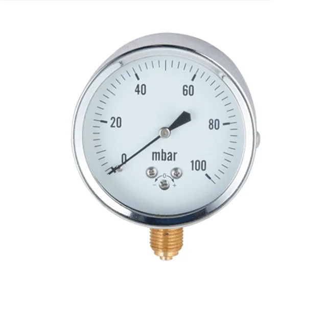 63mm(2.5") Diaphragm Pressure Gauge Stainless Steel Microbarometer ...