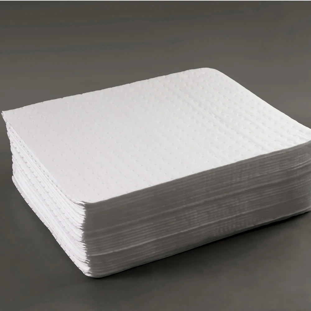200gsm White Oil Absorbent Sheets - High Capacity & Speed