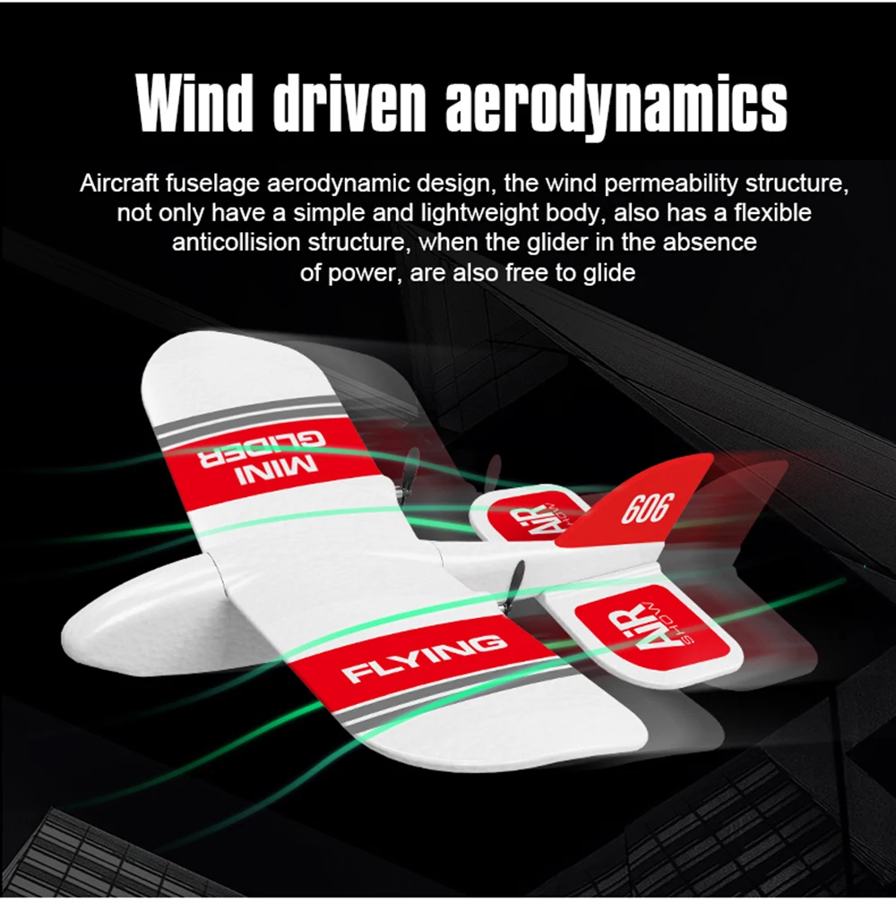 HOSHI KFPLAN KF606 Indoor Mini Glider Foam RC Airplane Toys Light Flying Mini Foam Throwing Glider Glider Airplane Remote toys