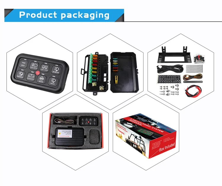 12v 24v Offroad 8 Gang Push Button Switch Panel For Universal Car - Buy ...