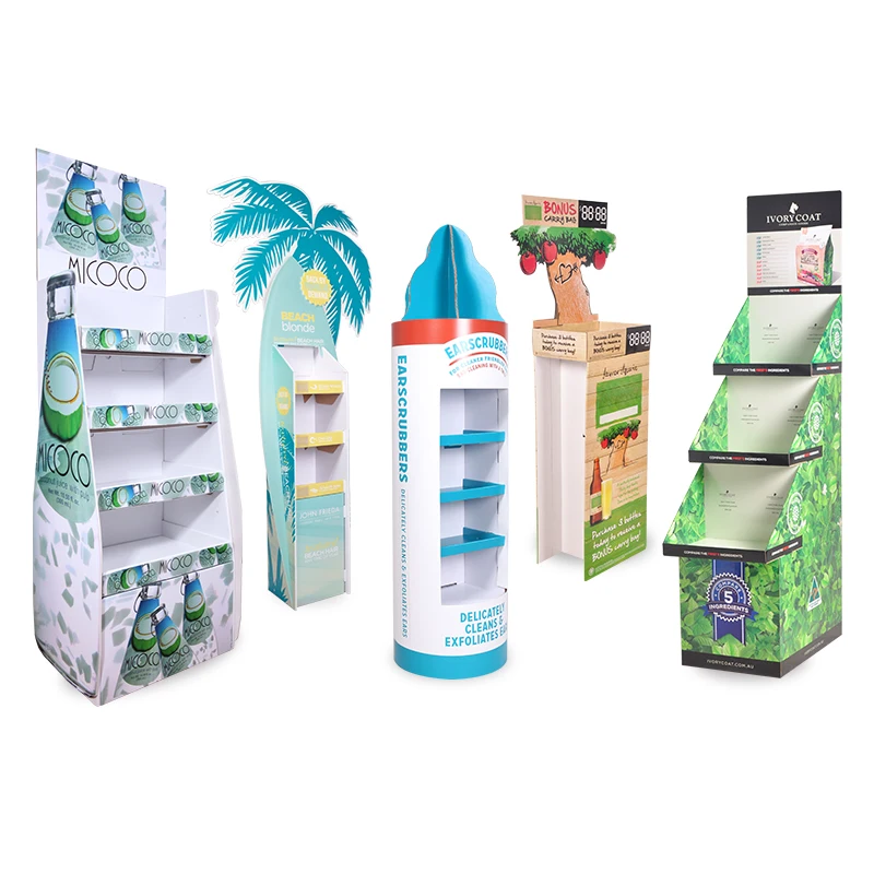 Eye Catching 3 Tier Cardboard Display Stand Shelf, Retail Cardboard ...