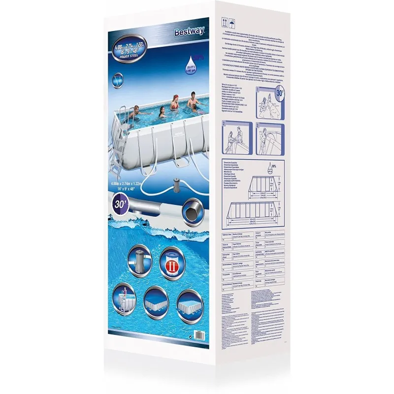 Bestway 56671 Rectangular Bracket Pool Set Frame Swimming Pool