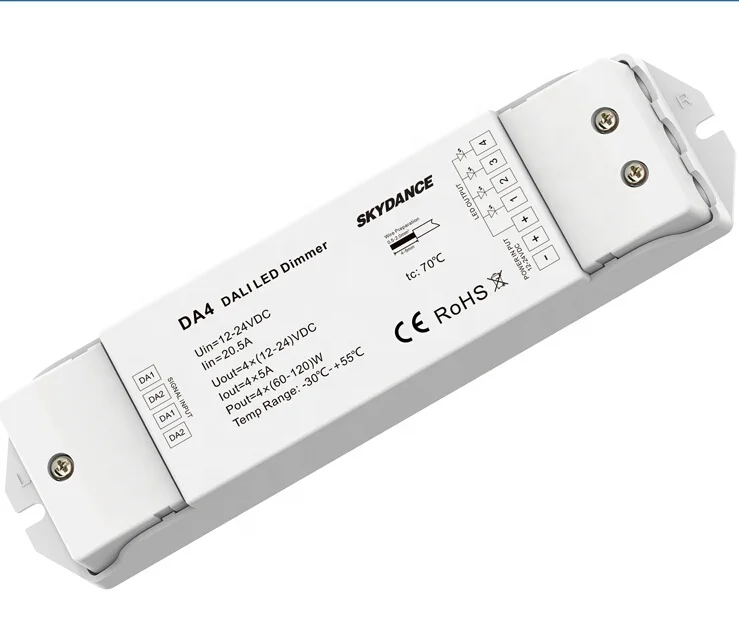 Skydance Da1 Dali 2 1 Channel Constant Voltage Led Dimmer Push Dim Dali ...
