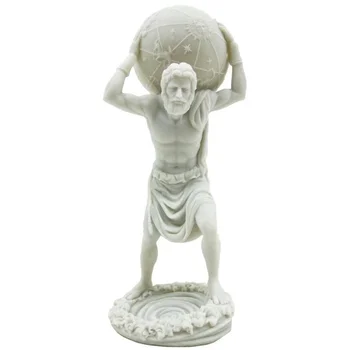 Life Size White Marble Stone Atlas Carrying Globe Statue God Figure ...