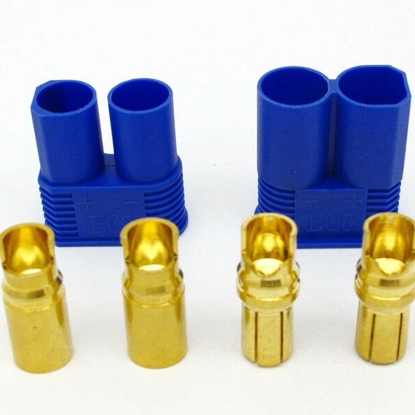 8mm Ec8 Bullet Connector Male + Female Plugs Adapters For Rc Battery ...