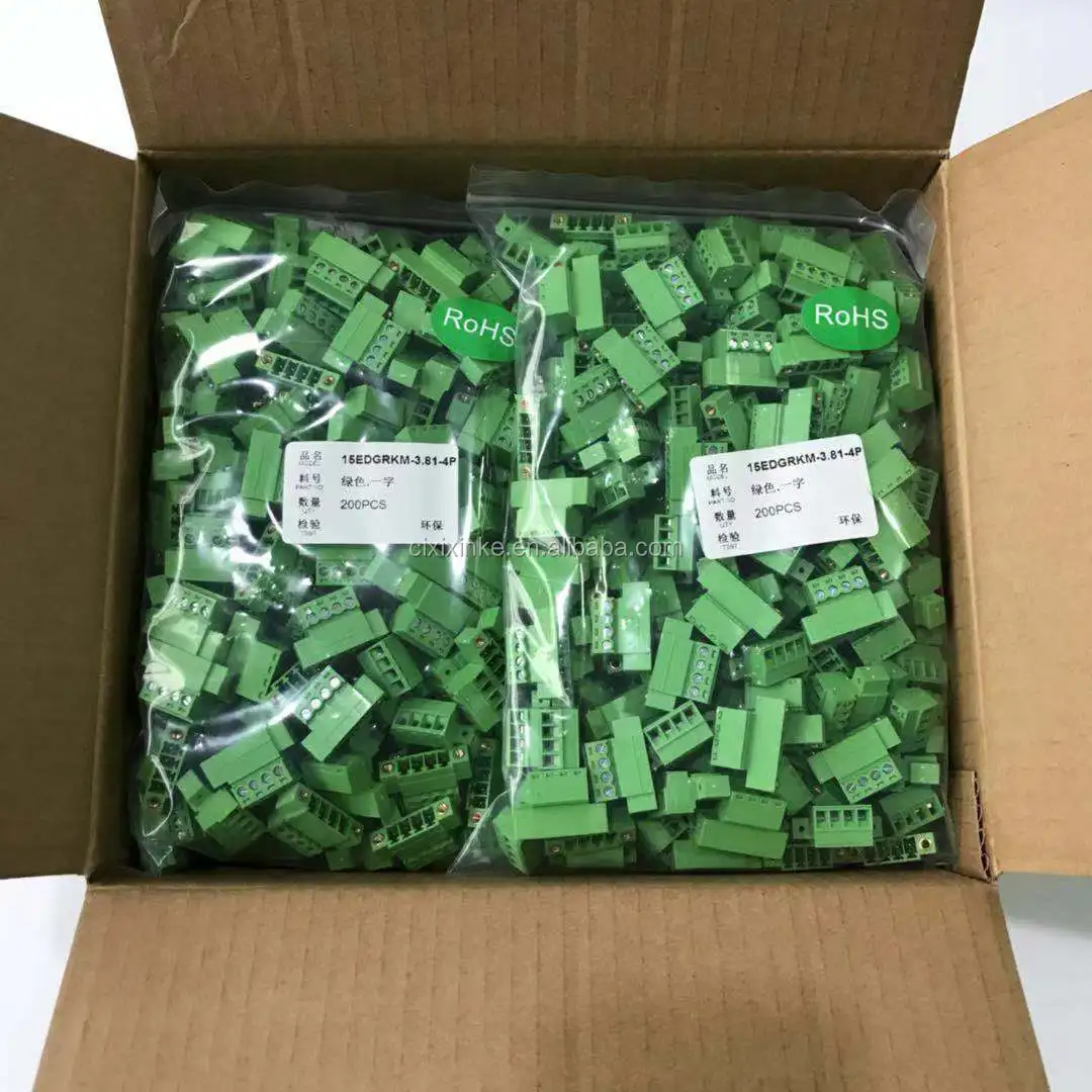 6pin 3.81mm Pitch Panel Fixed Male And Female Pluggable Terminal Block ...