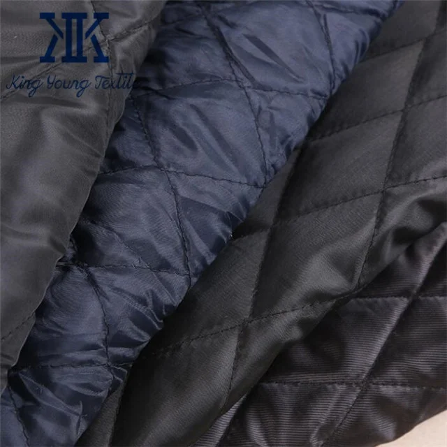 210T polyester taffeta diamond quilted fabric with 120GSM wadding for ...
