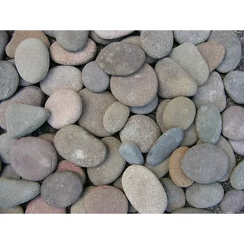 Landscaping Small Flat River Rock Stones Walkway Sidewalk Black Round ...