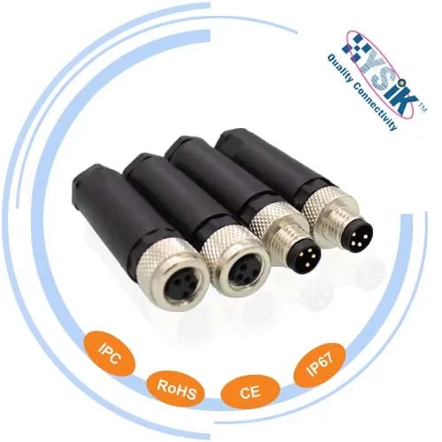 Connector M8 Male Female 3pin 4pin Plastic Straight Head Waterproof ...