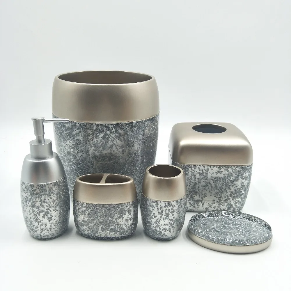 2024 New Design Resin Classic Broken Glass Bathroom Sets Home ...