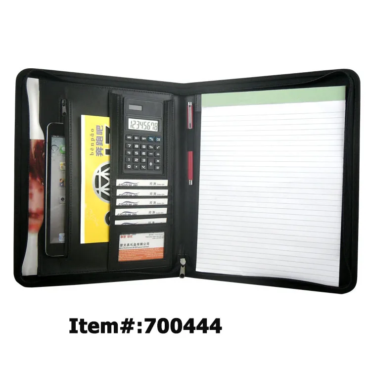 Modernqiu Zippered Leather Organizer File Folder With Notepad And ...
