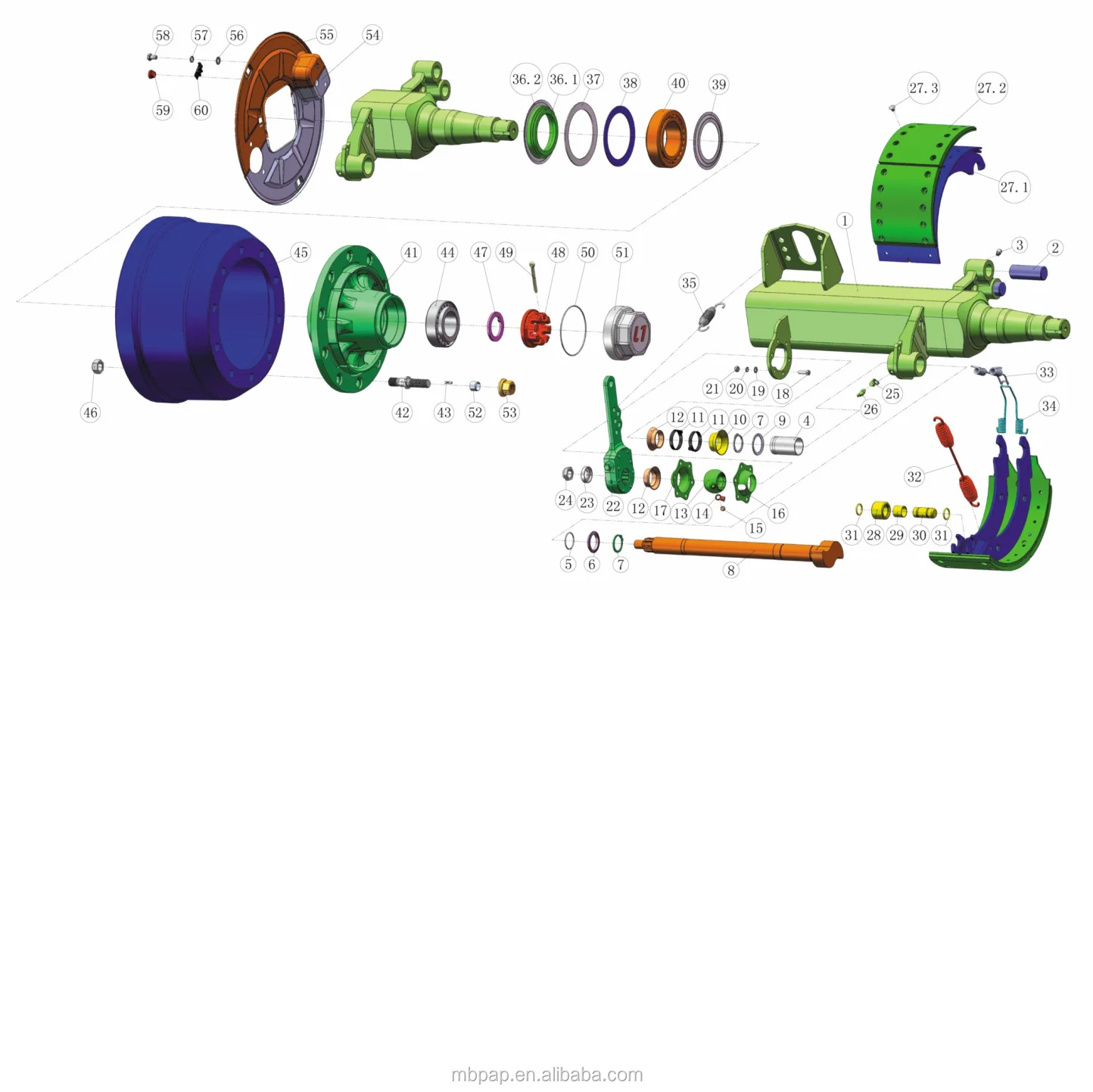 Brake Shoe Anchor Spring - Trailer Axle Parts by MBPAP