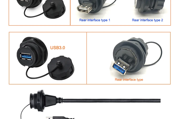 Industrial Usb Adapter Plug Socket With Cap Electrical Wire Plug For ...