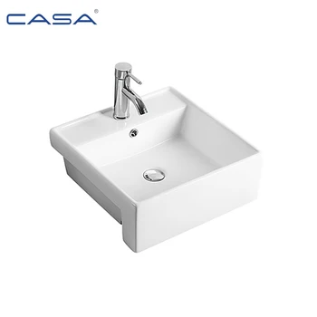 Modern Counter Semi Recessed Hand Wash Art Ceramic Basin Bathroom - Buy ...