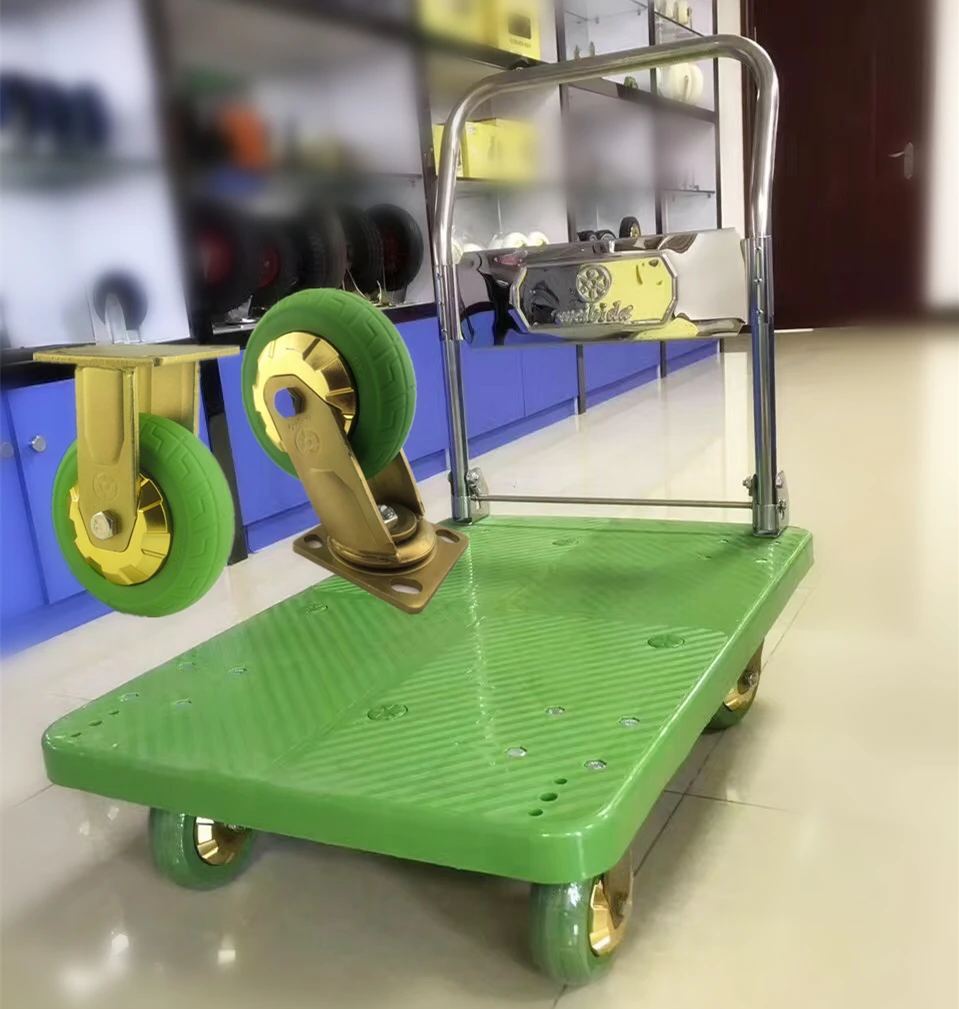 Wbd Folding Plastic Platform Trolley Cart Factory Goods Moving Trolley ...