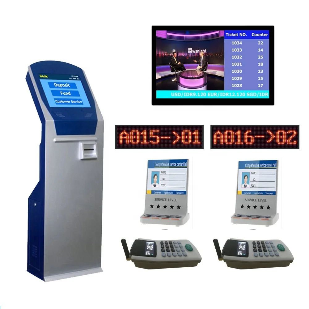 Clinic Queue Management Kiosk Queuing System Ticket Machine Token Number Display and Calling ...
