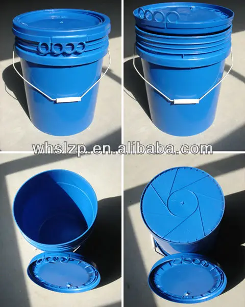 20l Blue Plastic Bucket With Lid And Rubber Ring - Buy Plastic Pails ...