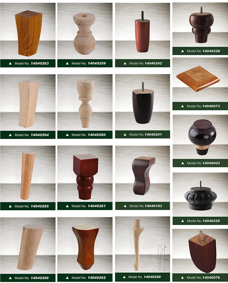 Wooden Sofa Leg Design - 435mm Unfinished Carved Wood