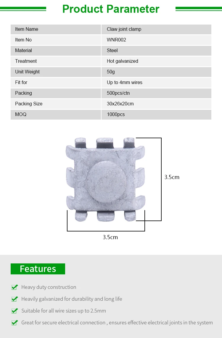 Electric Fence Aluminum Wire Line Clamp For Fence Wire - Buy Wire Line ...