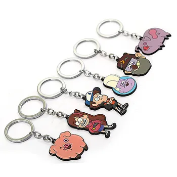 Cartoon Gravity Falls Keychain Dipper Mabel Waddle Bill Cipher Metal ...