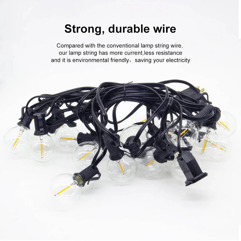 Patio Garden Party Decoration Light G40 Copper Wire Led String Light ...