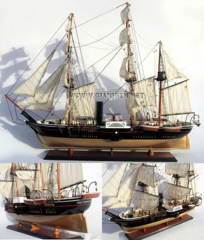 USS Powhatan WOODEN MODEL HISTORIC SHIP - HANDICRAFT OF VIETNAM ...