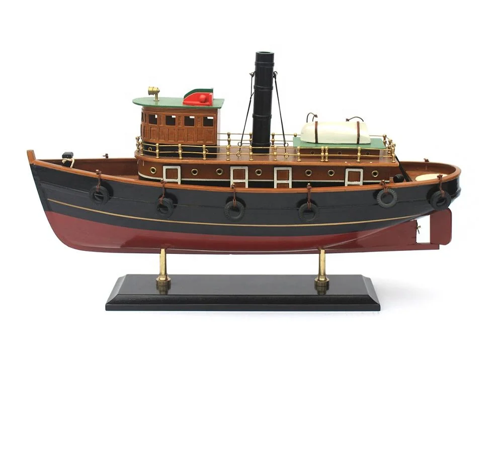 Nautical Wooden Decoration TugBoat Handicrafts Souvenir ship model Boat ...
