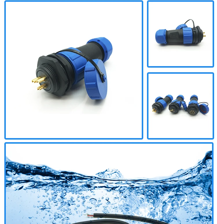 12 Volt Male Female 6 9 Pins Wire Waterproof Connectors - Buy 9 Pins ...