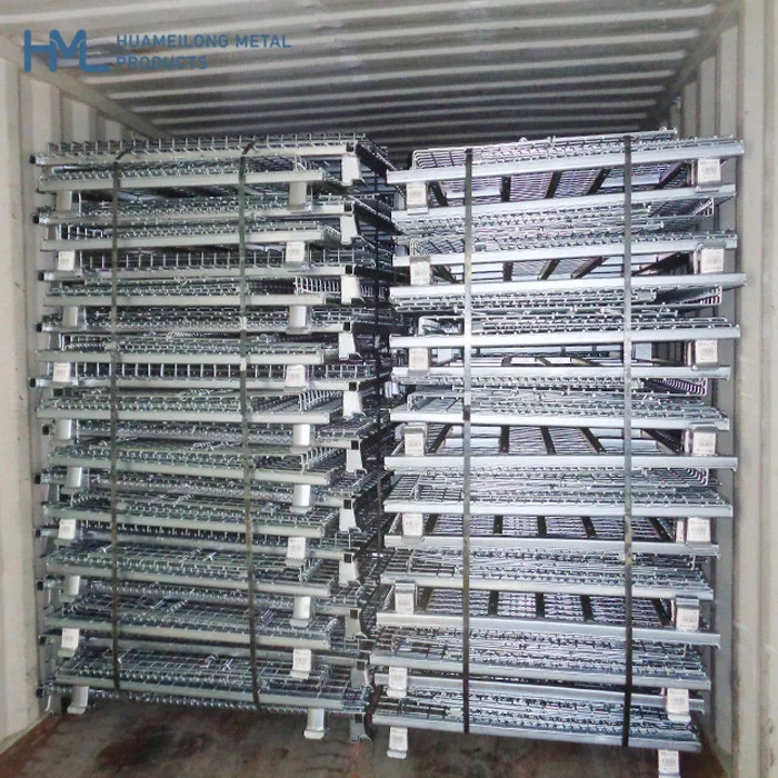 Industrial Stacking Galvanized Warehouse Storage Metal Steel Mesh Bin ...