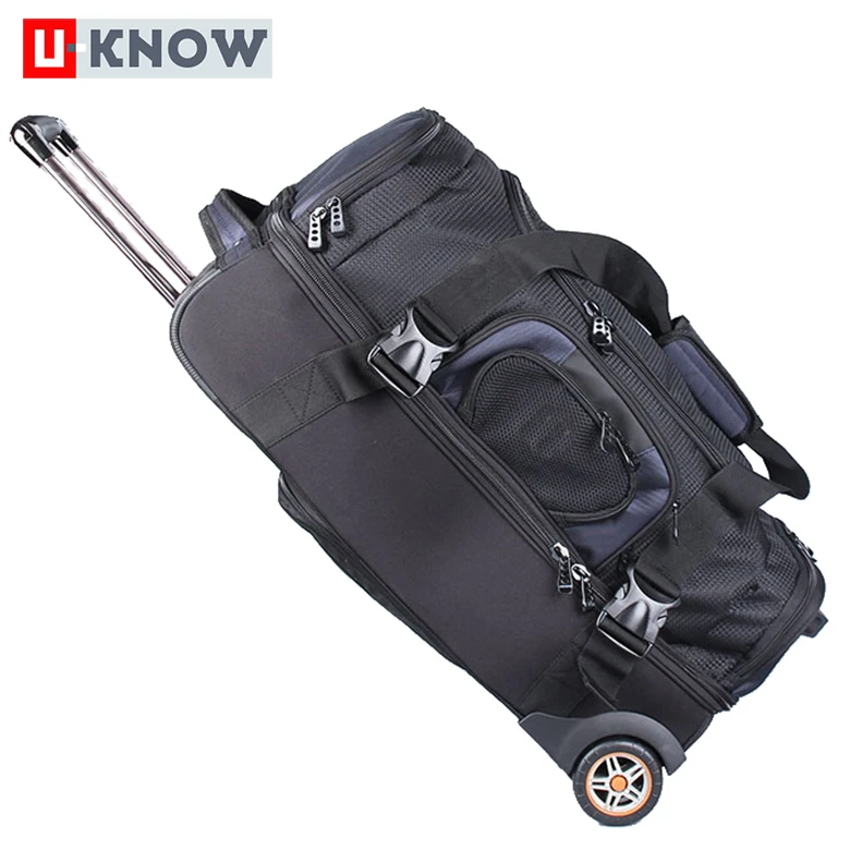 Euro Big Waterproof Wheeled Duffle Luggage Bag - 8 Pockets