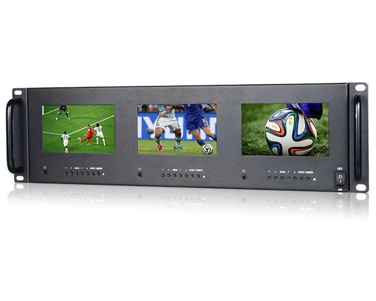 5"x3 Dual Rackmount Lcd Monitor For Broadcast Preview With Composite ...