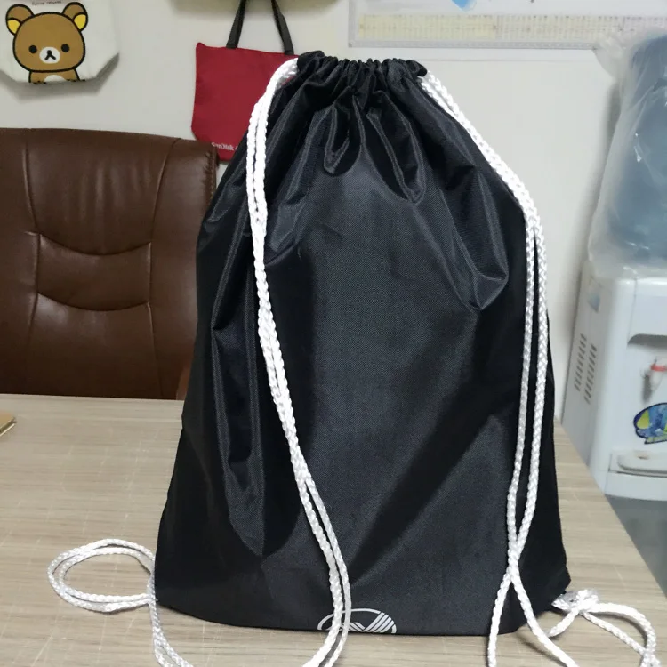 Durable Black Drawstring Bag - Customizable & Promotional