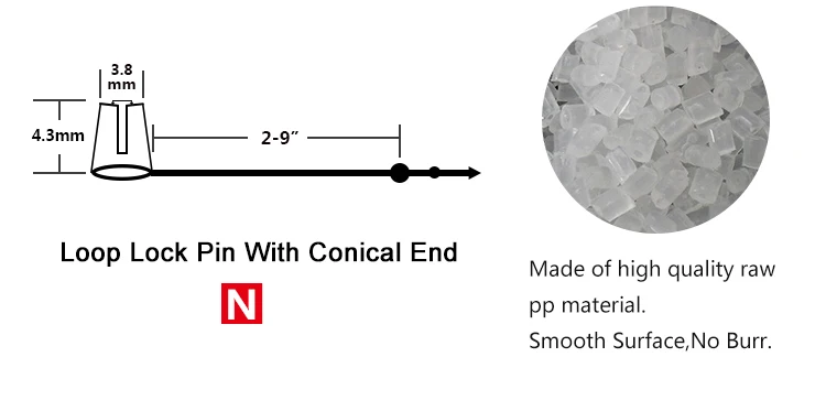 Plastic PP Loop Lock Pins for Garment Tag - Sinfoo