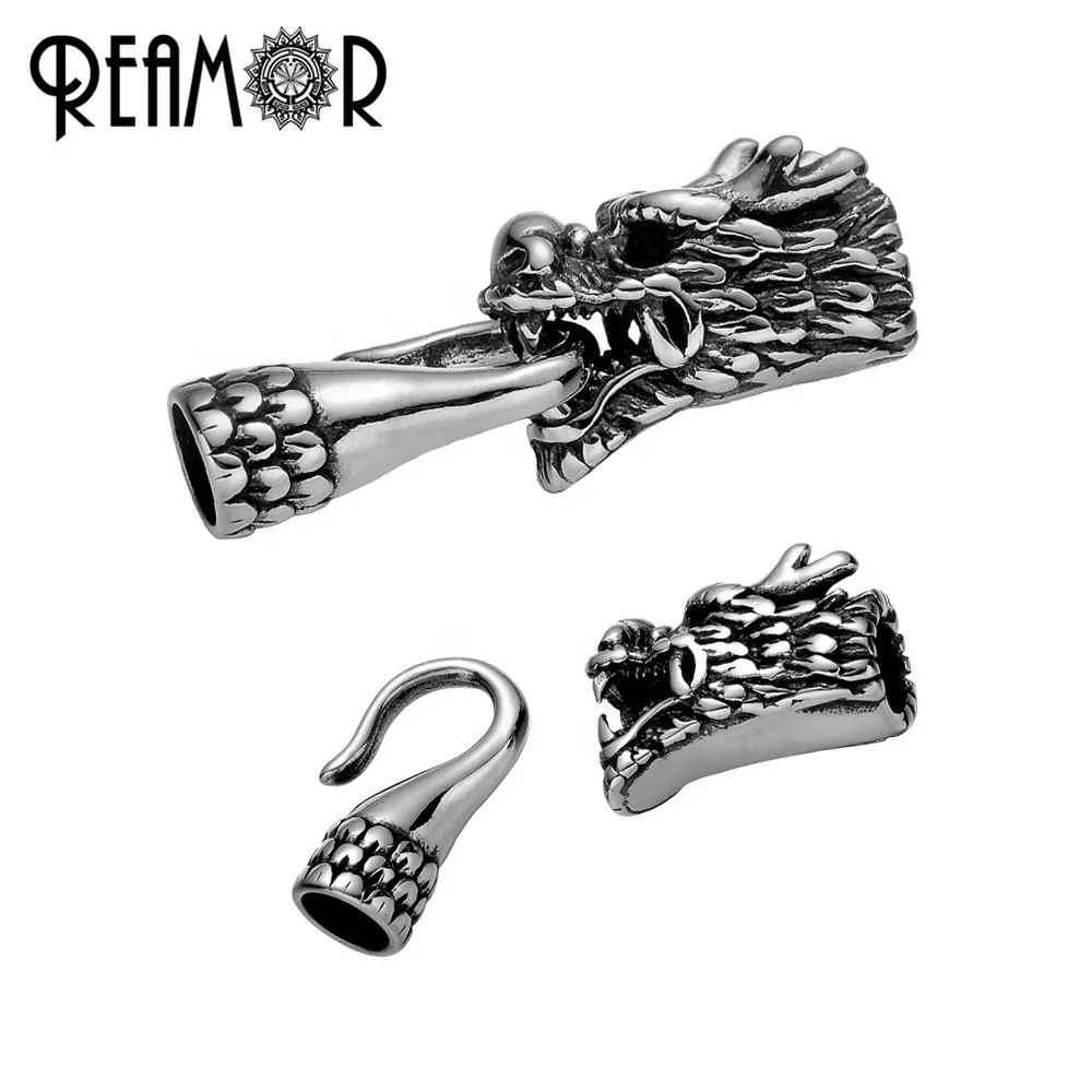 Reamor 316l Stainless Steel Dragon Head Connectors Animal Beads ...