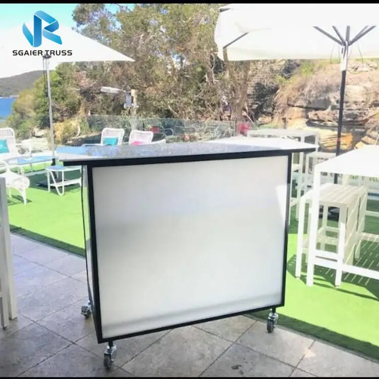 Meja Bar Portable - Modern Aluminum Portable Bar Counter