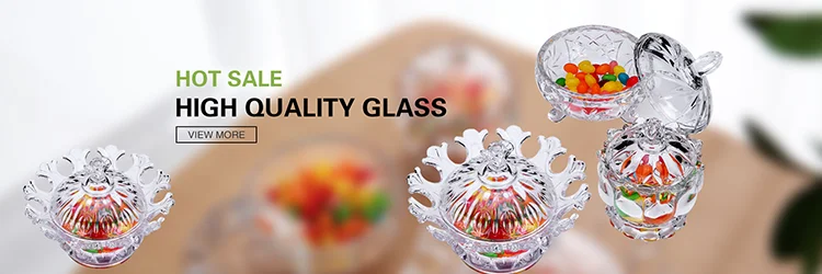 Household Classical Glass Candy Bowl Pastry Box Wholesale Glass Jars ...