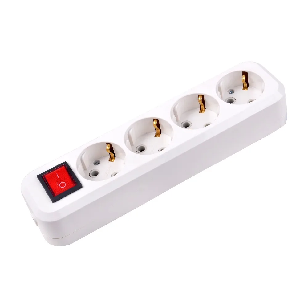 European 4 Gang Extension Socket With Switch/ Electrical 4 Gang Power ...
