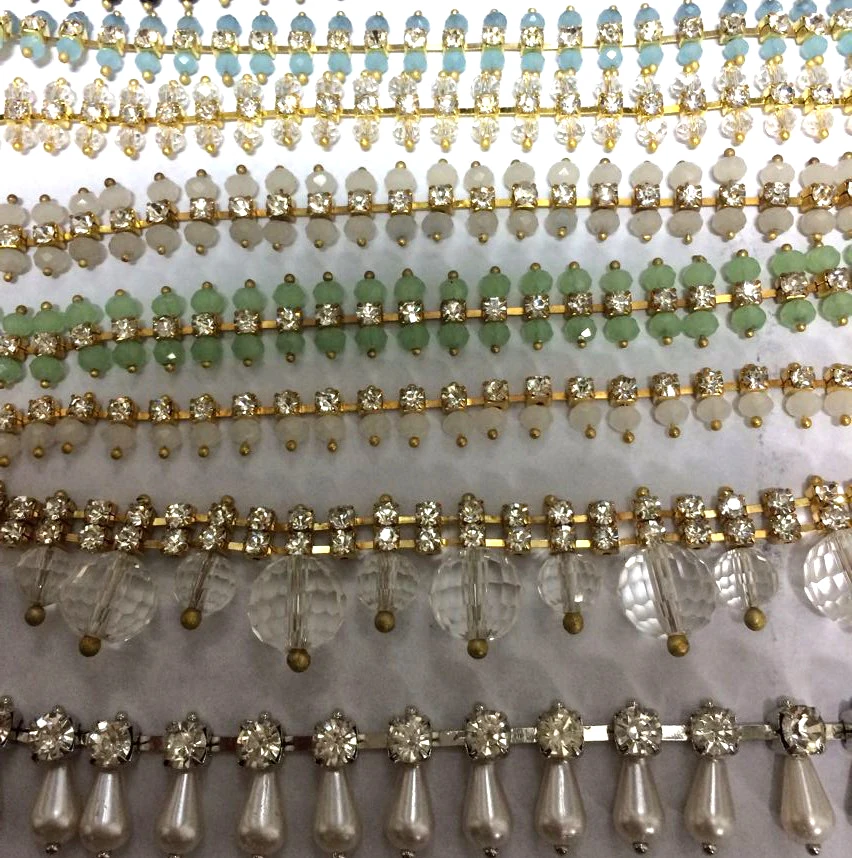 Factory fashion jewelry making Pearl crystal beads and rhinestone cup ...