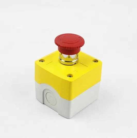 yellow color emergency stop switch box emergency stop push button ...