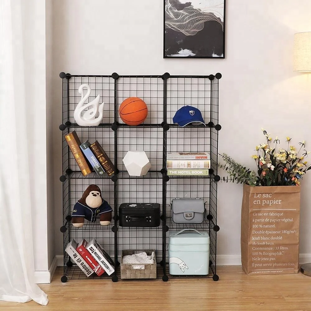 Metal Wire Storage Cubes,Diy 12-cube Closet Cabinet And Modular ...
