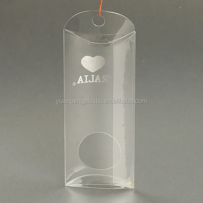 Waterproof Clear Plastic Pillow Box Packaging With Hanger Custom Logo ...
