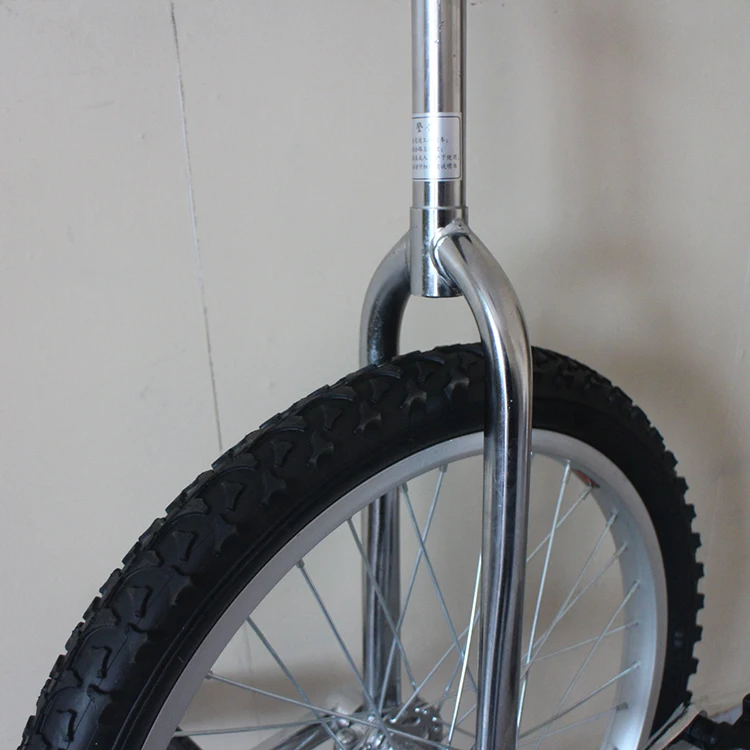 20 Inch One Wheel Bicycle - Chrome Fork Steel Rim Unicycle