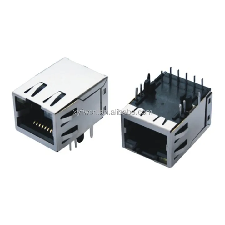 1000m 12 Pin 10 Pin Rj45 Jack Femal Conector 90 Degree Ledrj45 8pin Led ...