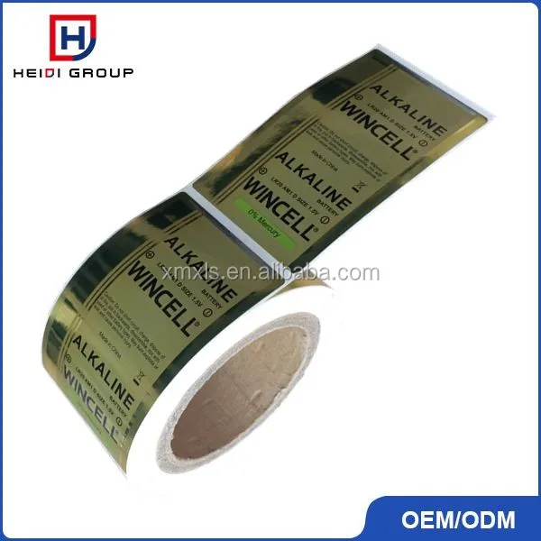 OEM Alkaline AAA Battery Labels Custom PET Aluminizing Shrink Film ...